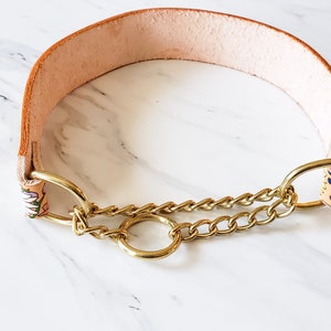 Leather Summer Flower Martingale Dog Collar - Custom - Personalized ...