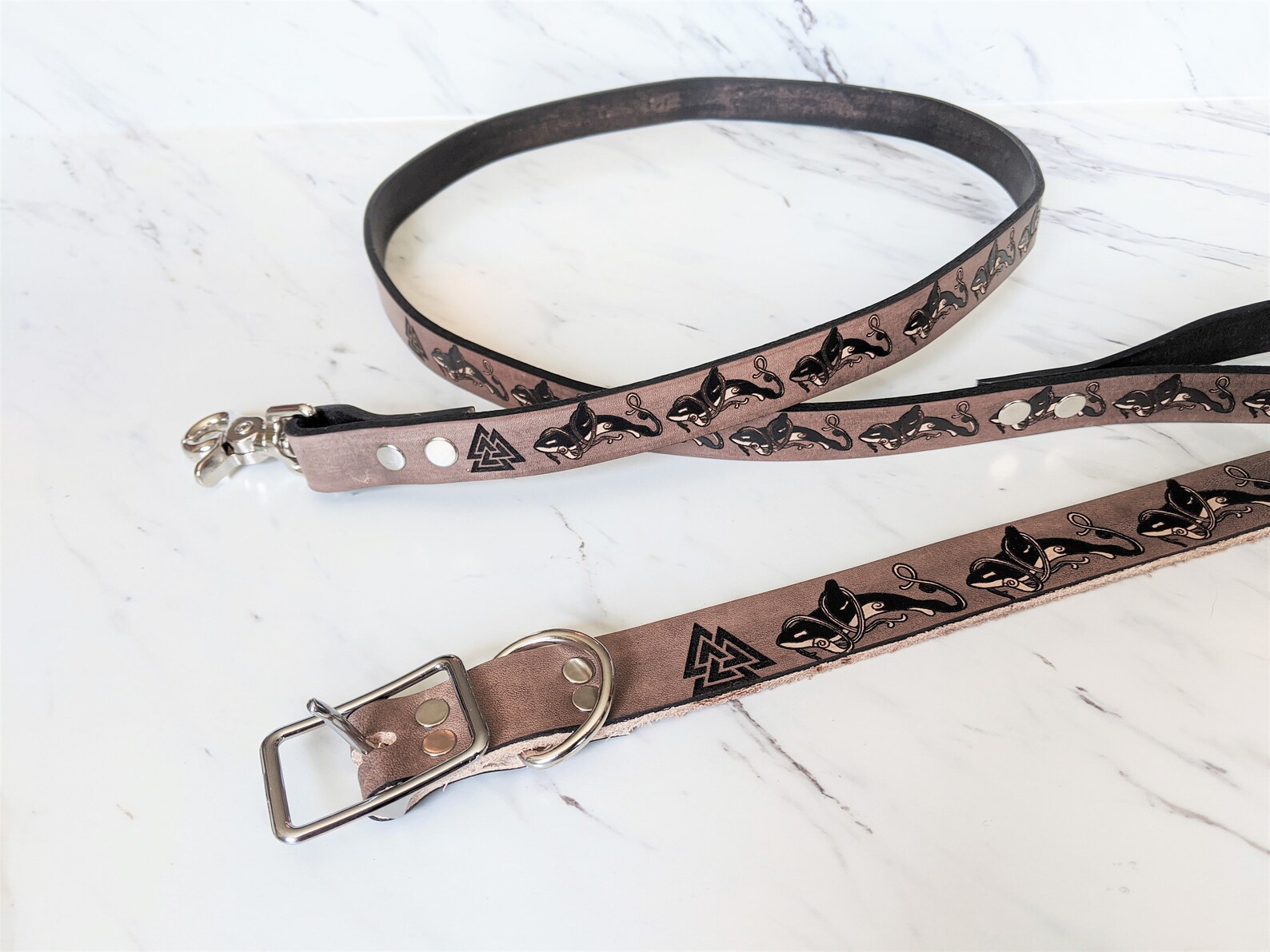 Leather Norse Celtic Orca Collar 4 Foot Length Handmade | Etsy