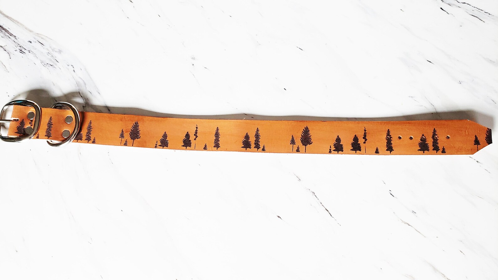 Tree Silhouette Leather Dog Collar Custom Personalized Handmade - Etsy