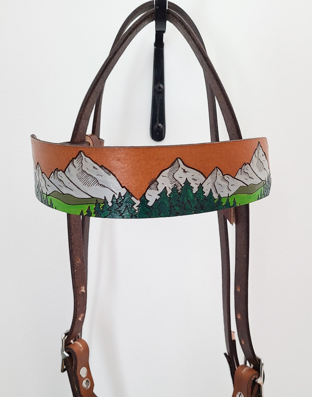 Leather Horse Headstall Mountain Western Custom Headstall Handmade ...