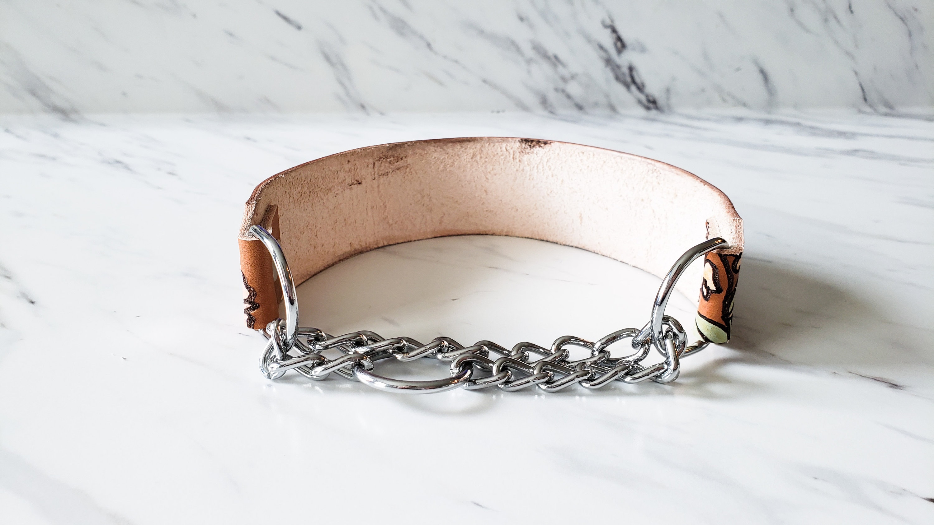 Leather Floral Martingale Dog Collar Custom Personalized - Etsy