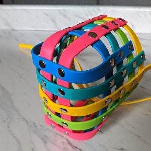 Biothane Rainbow Basket Dog Muzzle Adjustable More secure | Etsy