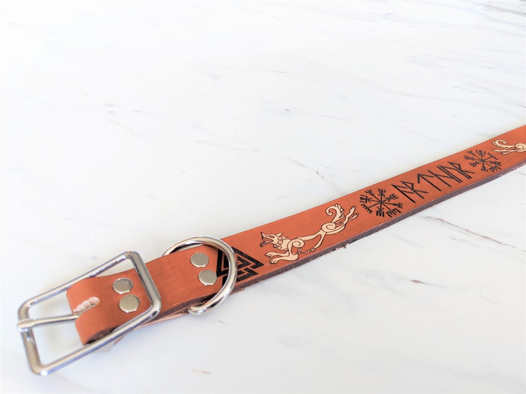 Leather Norse Celtic Dog Collar - Custom - Personalized - Handmade - Etsy
