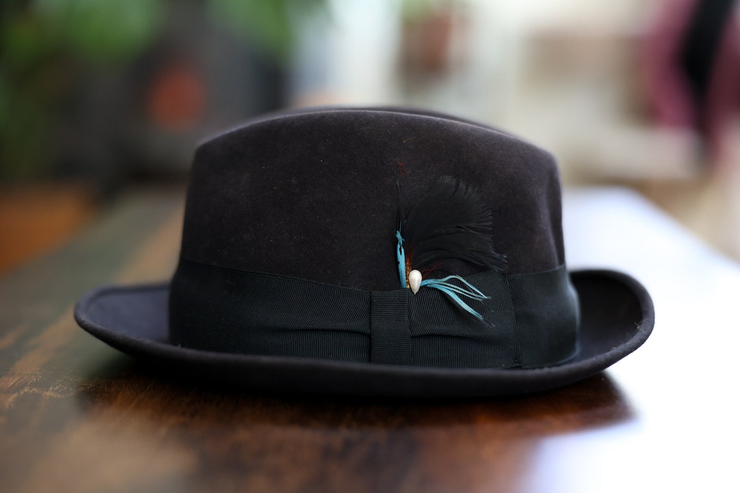 Vintage Buckley Montreal Canada Beaver Fur Black Velour Fedora Hat Size ...