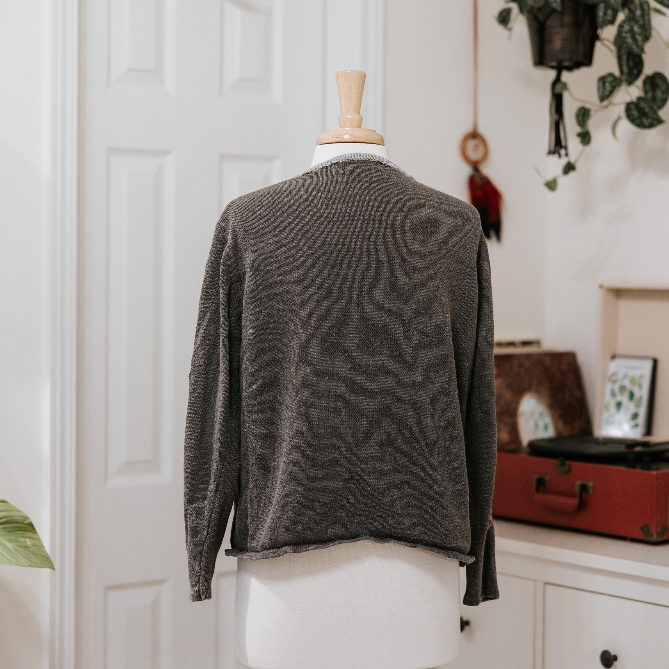 Vintage Cottagecore Embroidered Flower Garden Beaded Knit Sweater ...