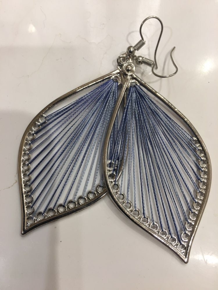 FREE SHIPPING Hand Tied String Earrings Colorful Embroidery | Etsy