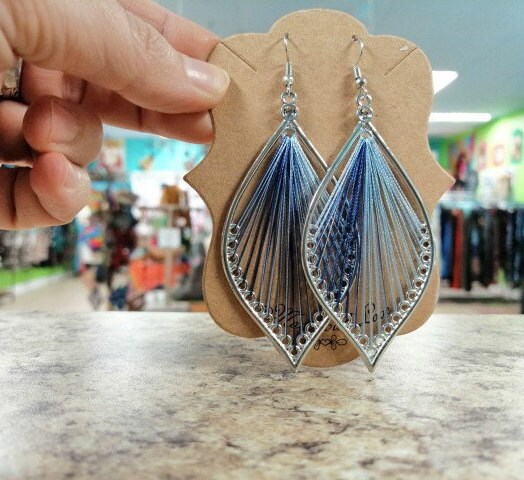 FREE SHIPPING Hand Tied String Earrings Colorful Embroidery | Etsy