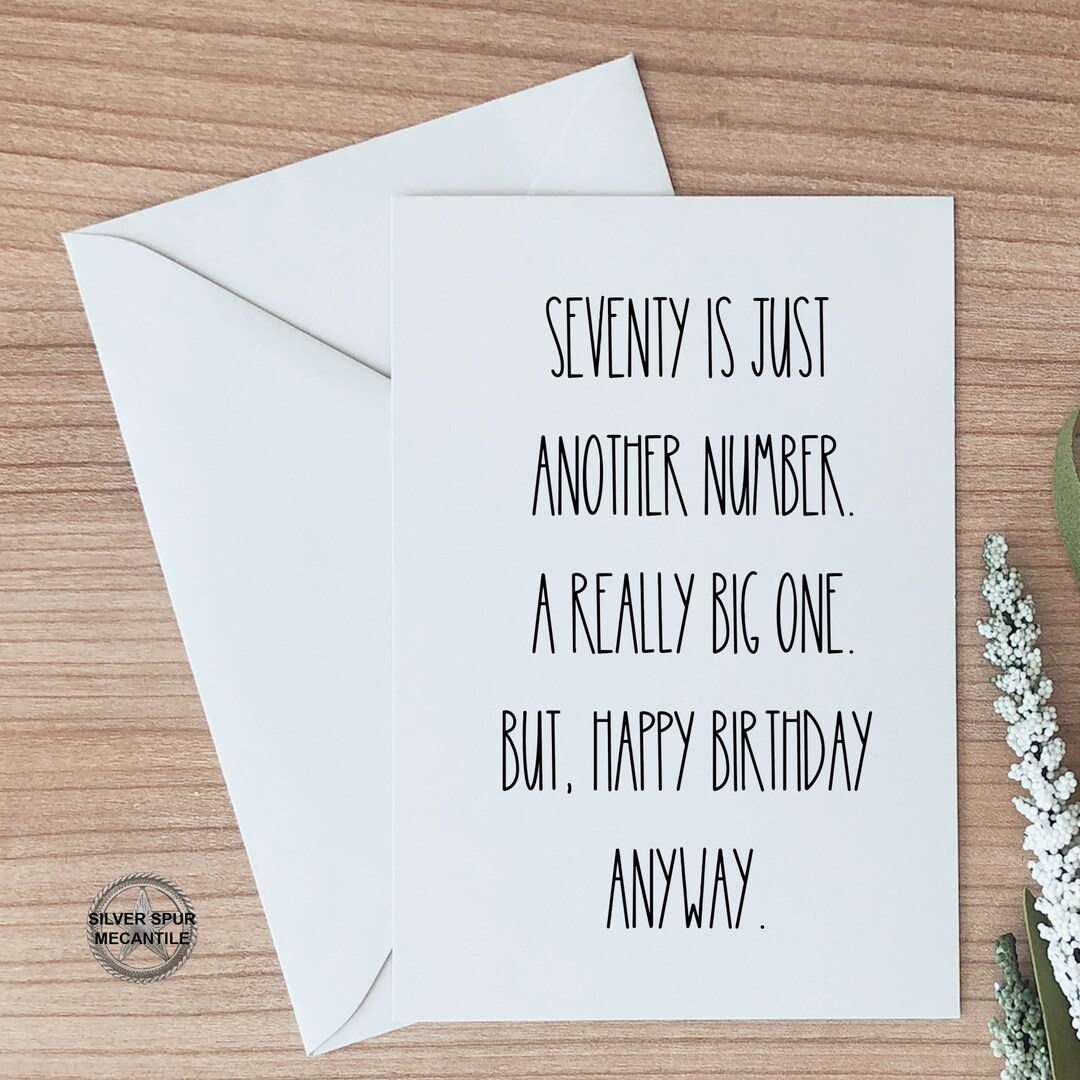 70th Birthday Card, Happy Seventieth Birthday Gift, Card for Friend ...