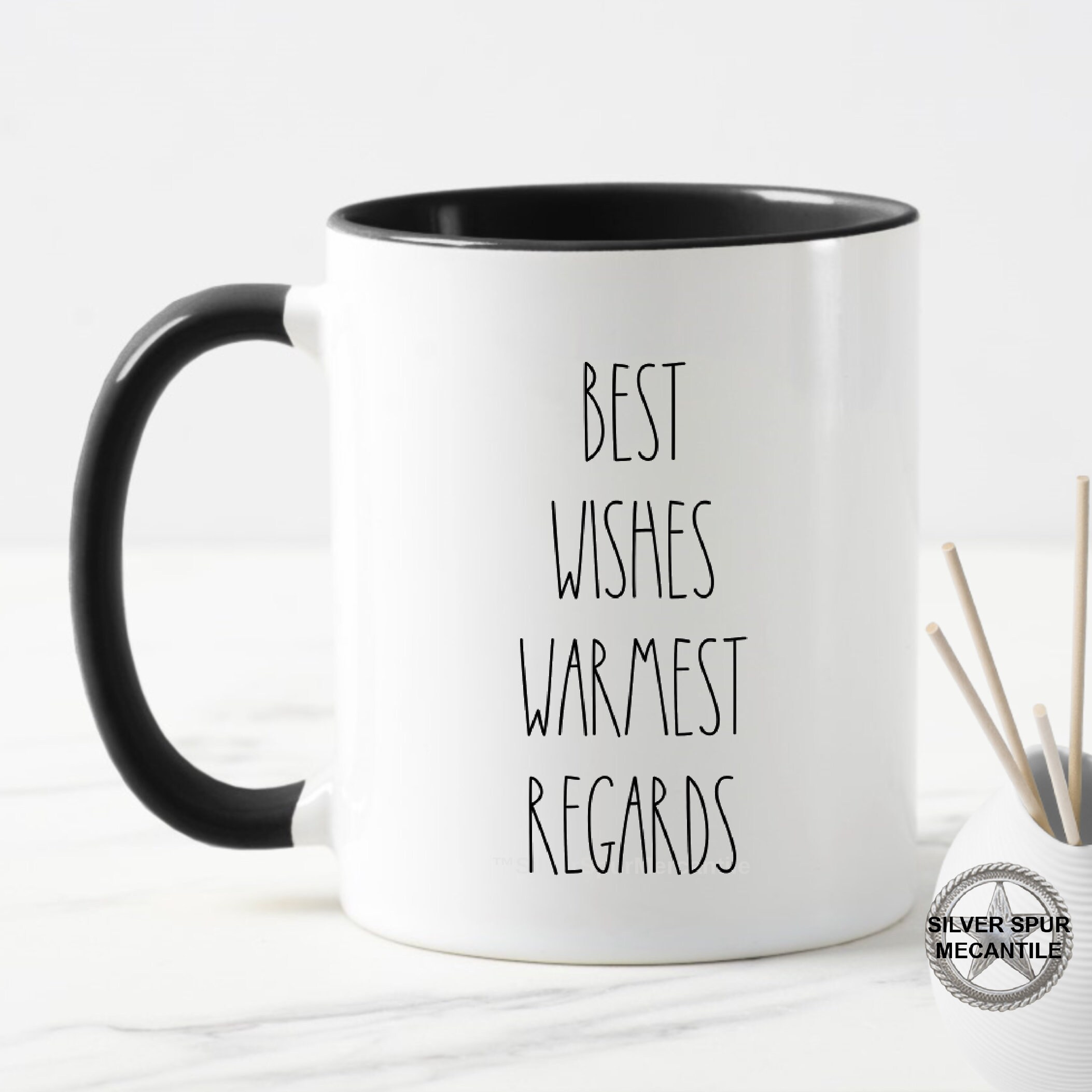 Best Wishes Warmest Regards Funny Gift Mug Trendy Large Font - Etsy UK