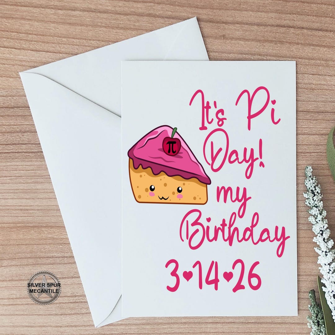 Pi Day MY Birthday Card, Happy Birthday Gift, 3-14-26, Numerology Card ...