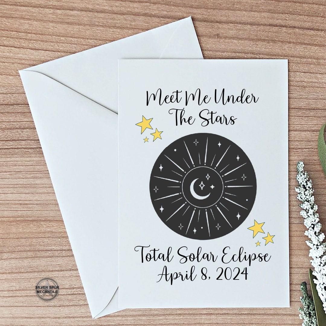 Solar Eclipse Card, April 8 Birthday Card, 4-8-2024 Total Eclipse ...