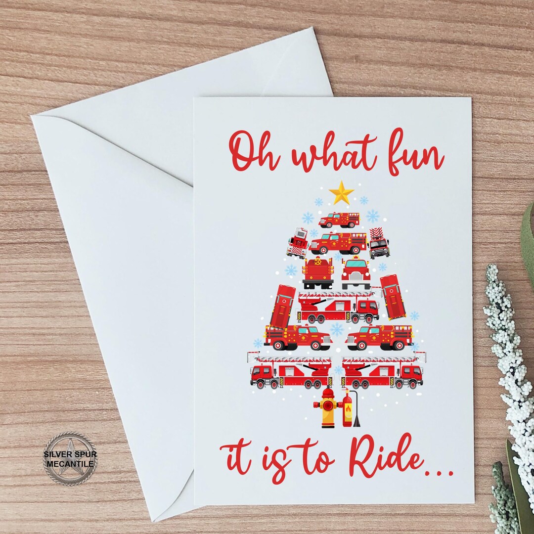 Fireman Greeting Card, Paramedic Holiday Firefighter Card, Fire ...