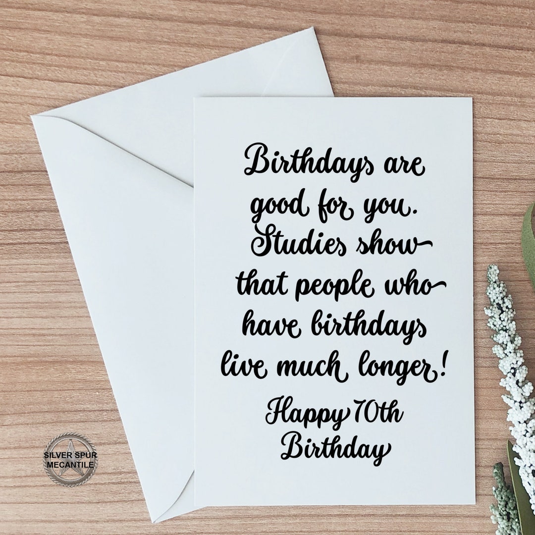 70th Birthday Card, Happy Seventieth Birthday Gift, Card for Friend ...