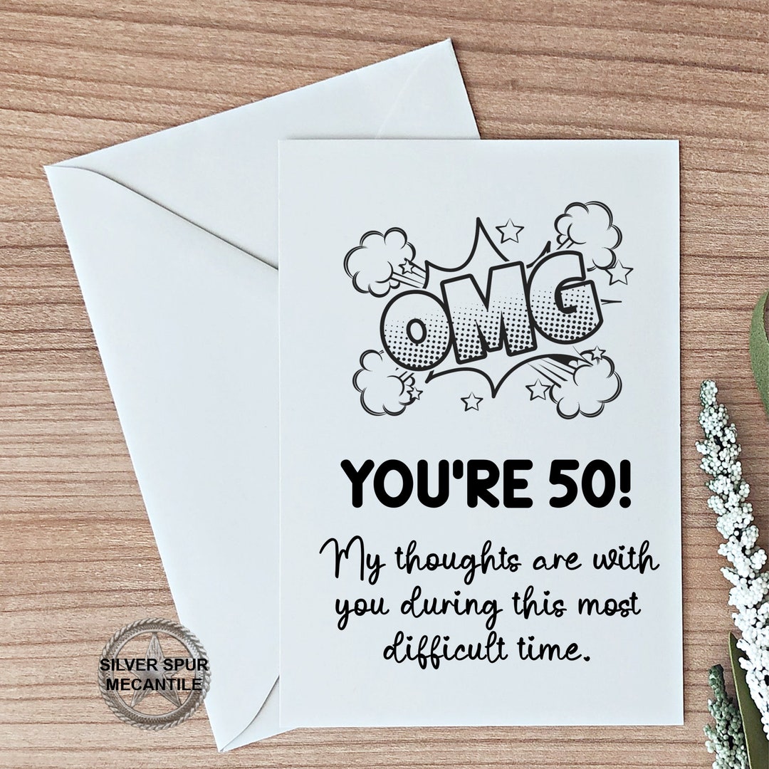 50th Birthday Card, Happy Fiftieth Birthday, Card for Friend, Coworker ...
