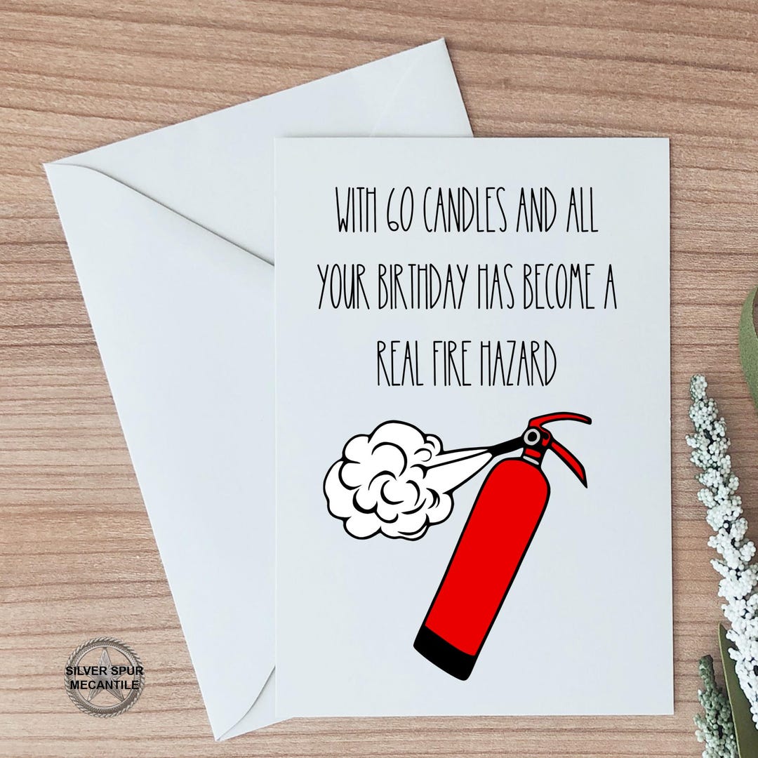 Turning 60 Card, Firefighter Greeting Card, Paramedic Firefighter Card ...