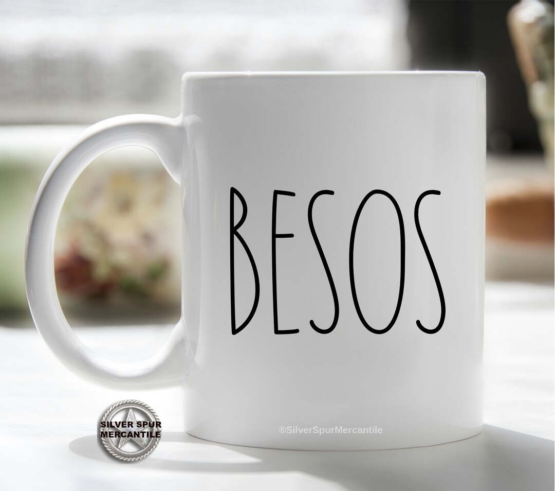 BESOS Spanish Word Mug, Large Font Gift, Valentine's Day Gift for Him ...