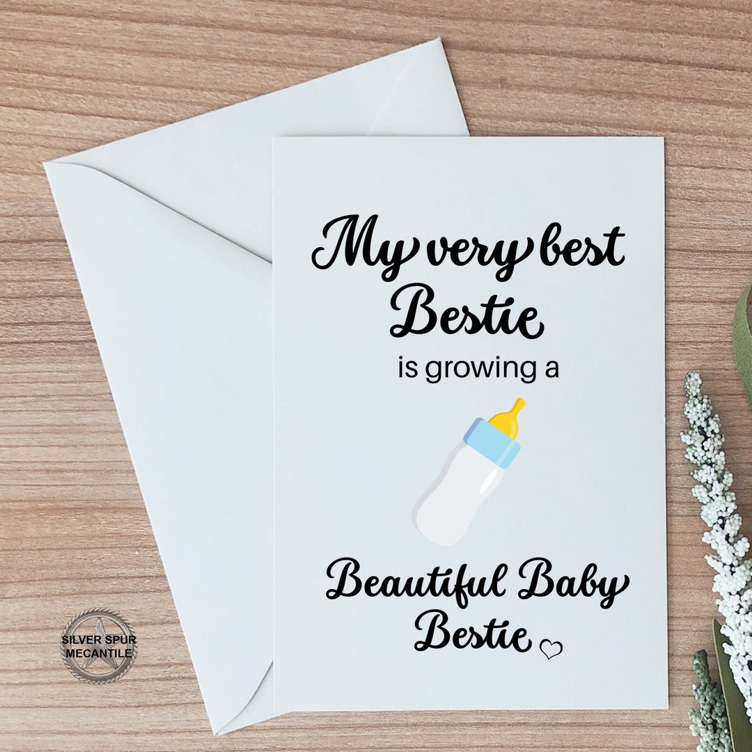 Best Friend Pregnant Congratulations Card, Best Friend Baby Girl or Boy ...