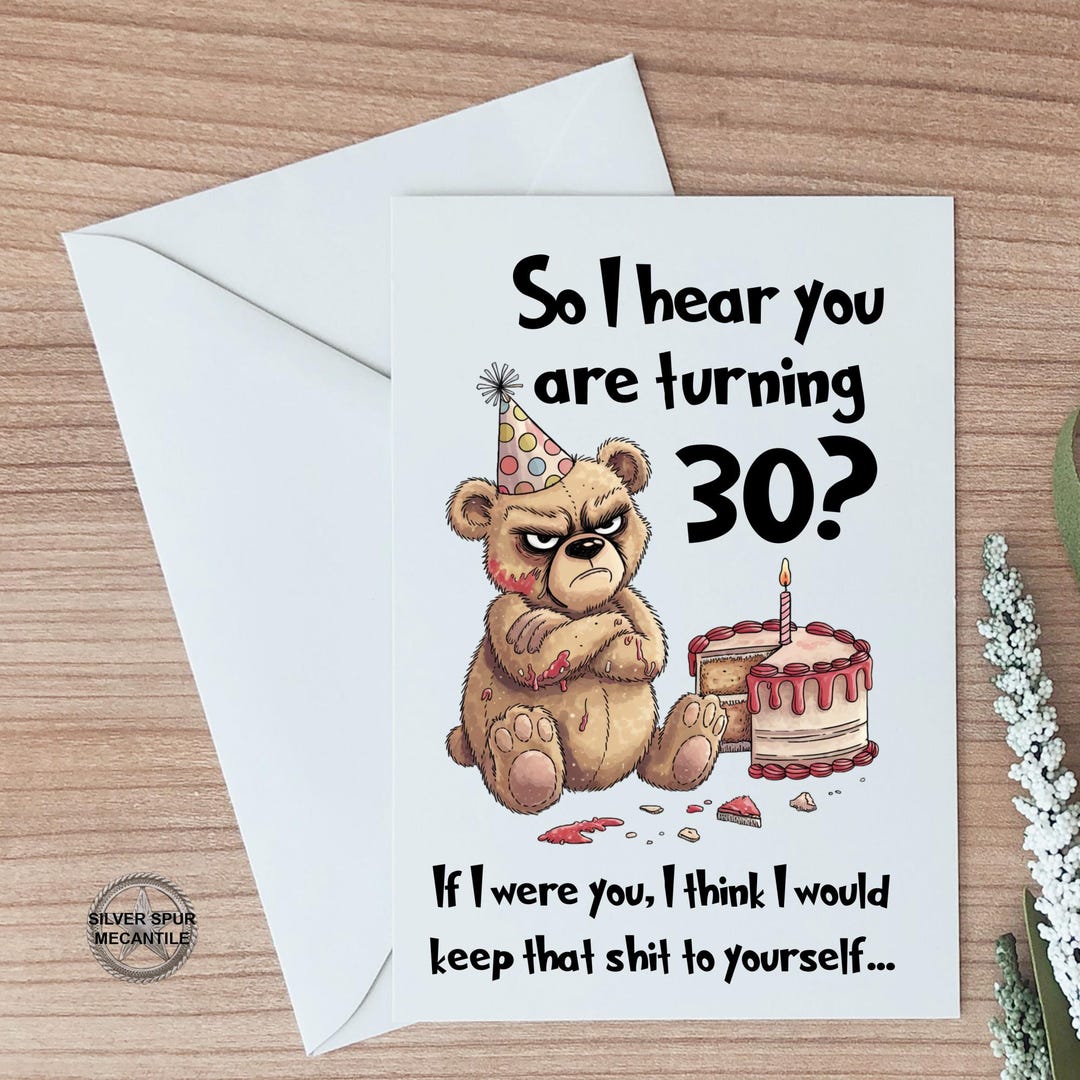 30th Birthday Card, Happy Thirtieth Birthday Gift, Card for Friend ...