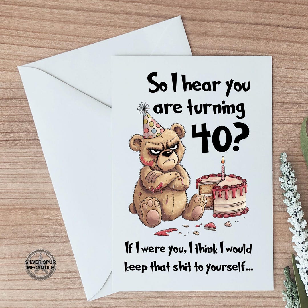 40th Birthday Card, Happy Fortieth Birthday Gift, Card for Friend ...