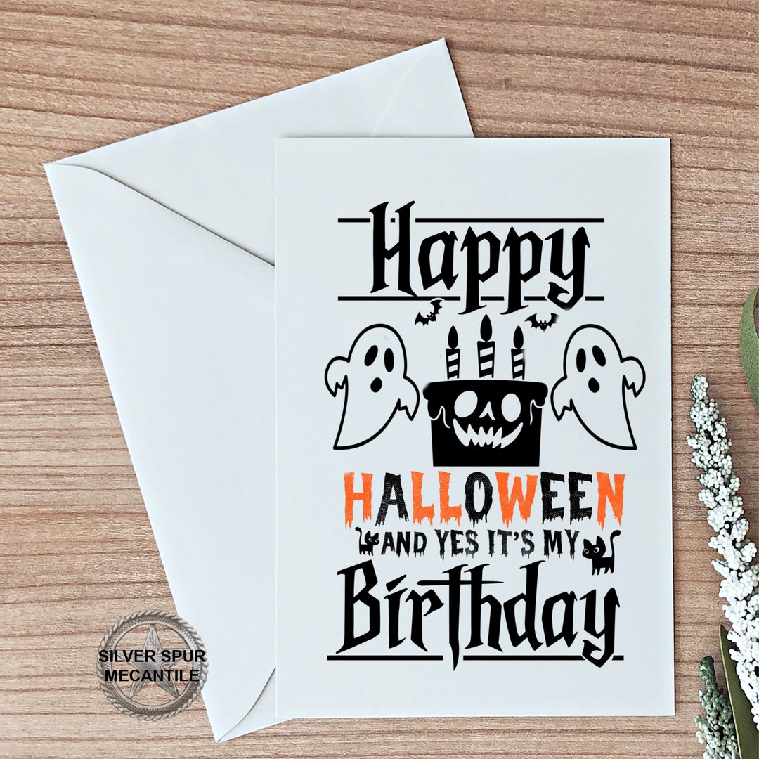 Halloween Birthday Card, October 31 Birthday Gift for Friend, Spooky ...