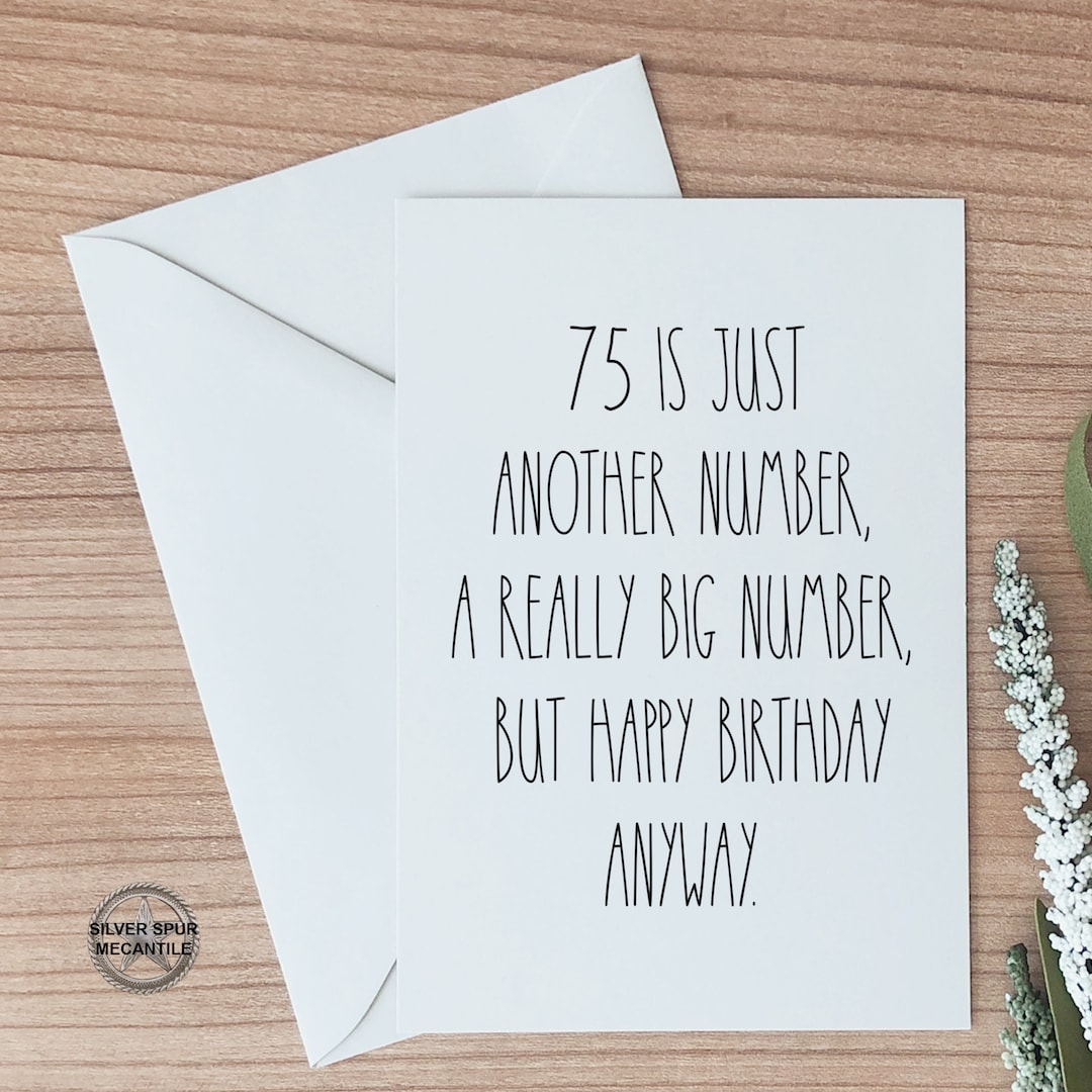 75th Birthday Card, Happy Seventy Fifth Birthday Gift, Card for Friend ...
