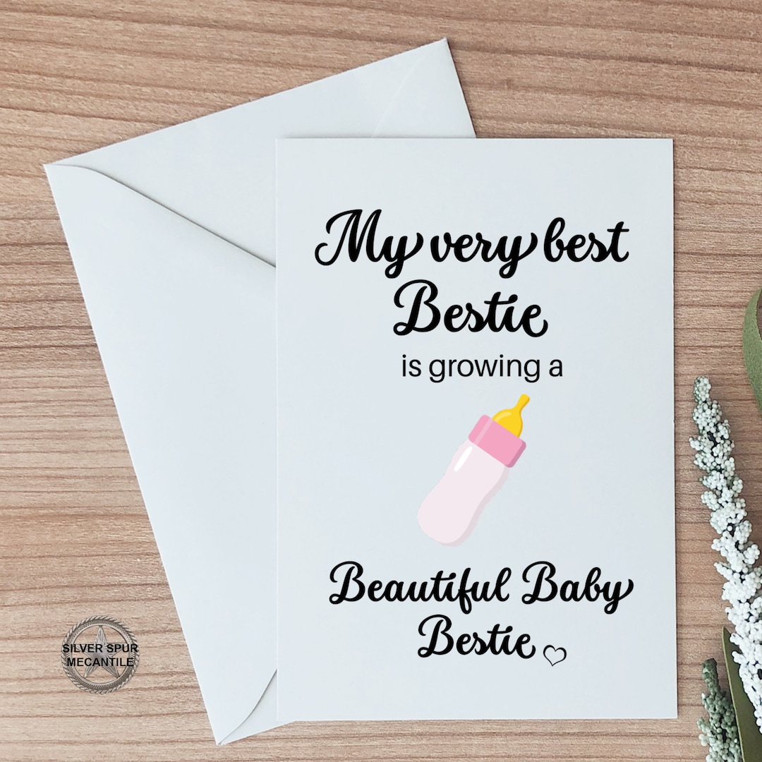 Best Friend Pregnant Congratulations Card, Best Friend Baby Girl or Boy ...