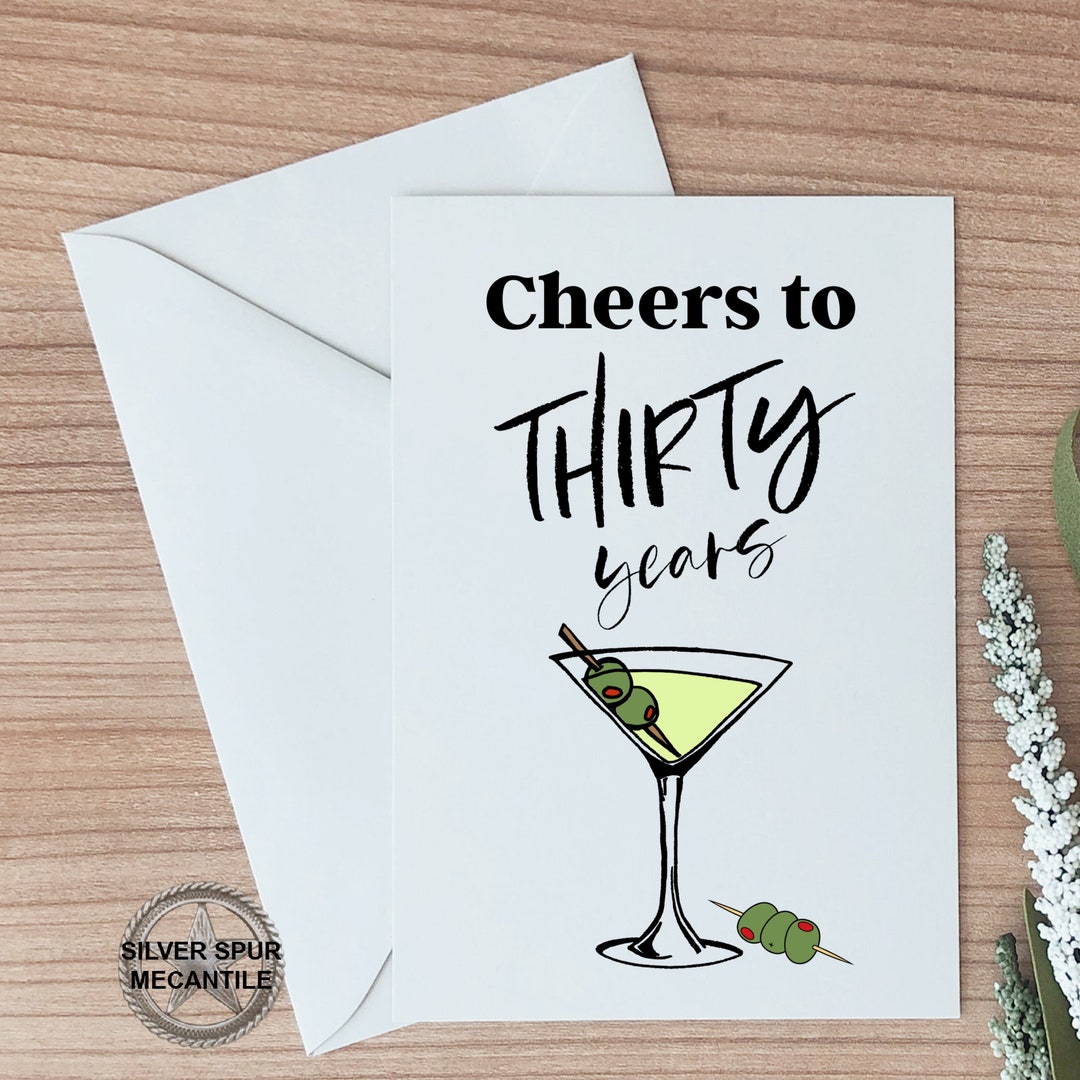 30th Birthday Card, Happy Thirtieth Birthday Gift, Card for Friend ...