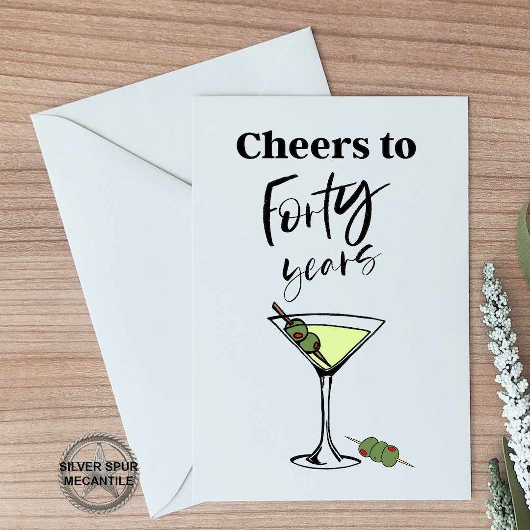 40th Birthday Card, Happy Fortieth Birthday Gift, Card for Friend ...