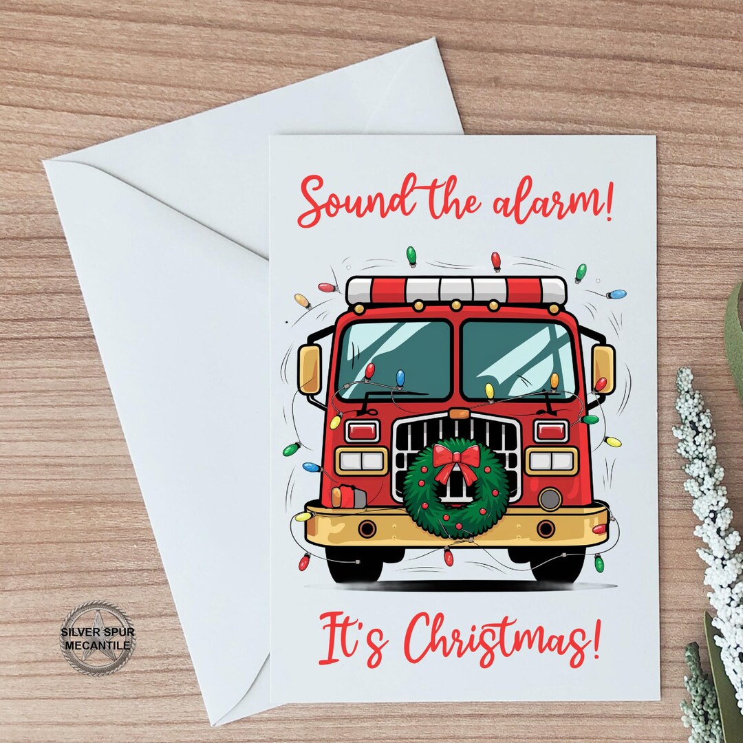 Fireman Greeting Card, Paramedic Holiday Firefighter Card, Fire ...