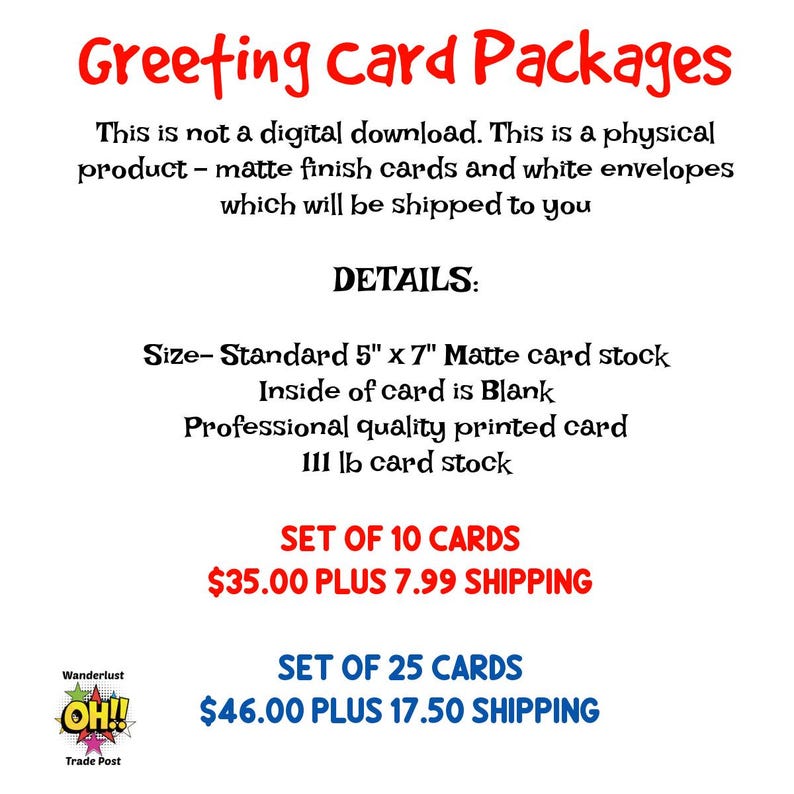 PACK of TWENTY FIVE Greeting Cards, Friends and Family, Custom Greeting ...