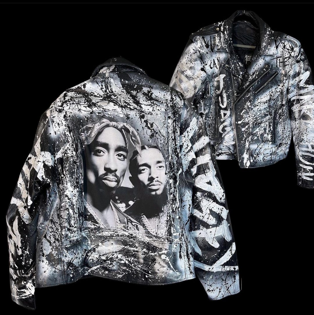 Rare Nipsey & 2pac Custom Leather Jacket - Etsy