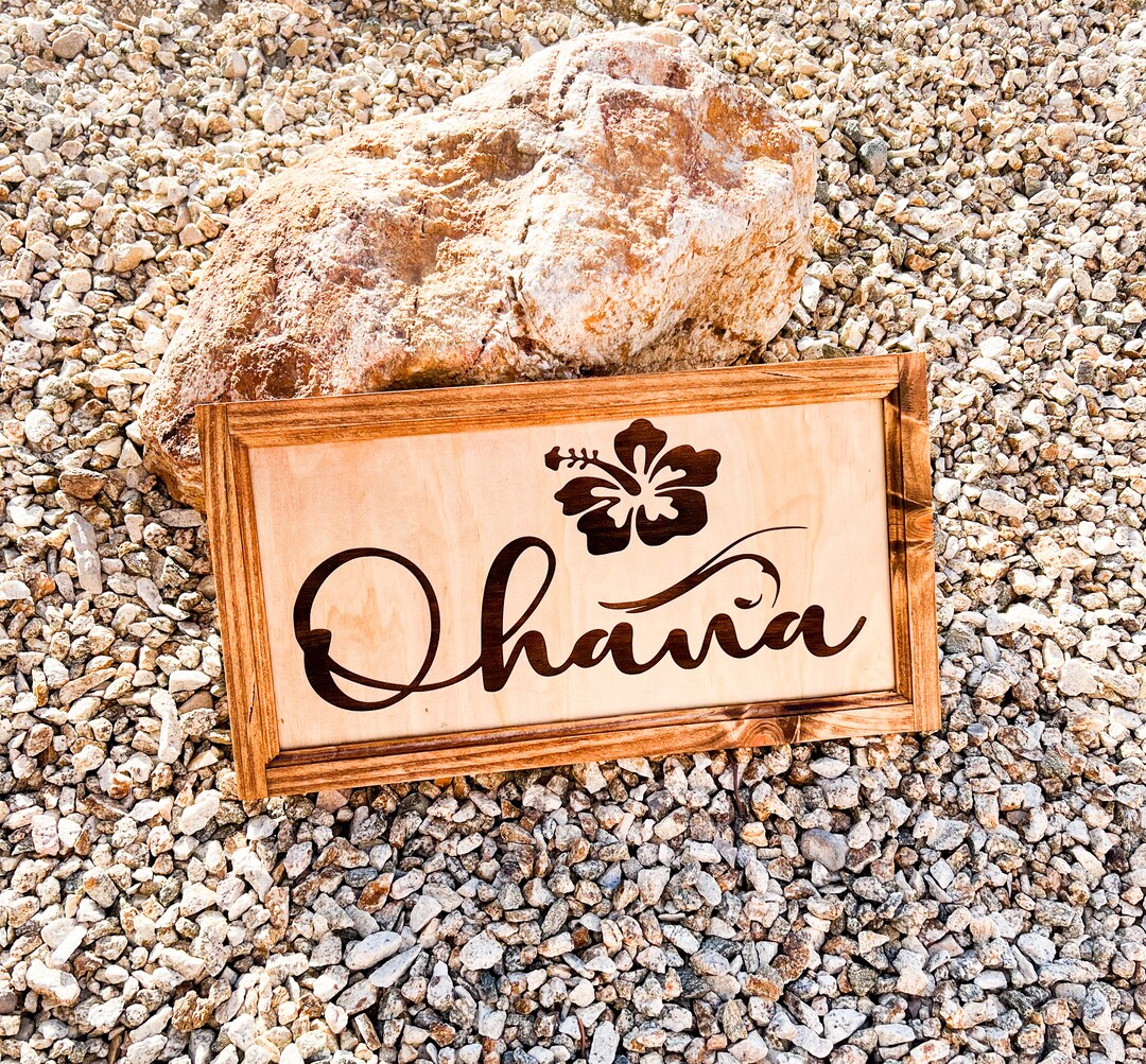 Solid Wood Ohana Sign, Ohana Means Family Wood Sign for Bedroom or ...