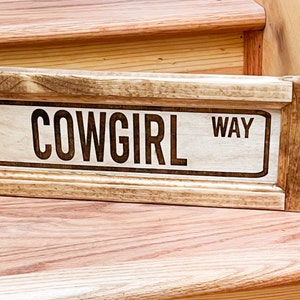 Western Street Sign, Cowgirl/cowboy Way Wood Street Sign Wall Decor ...