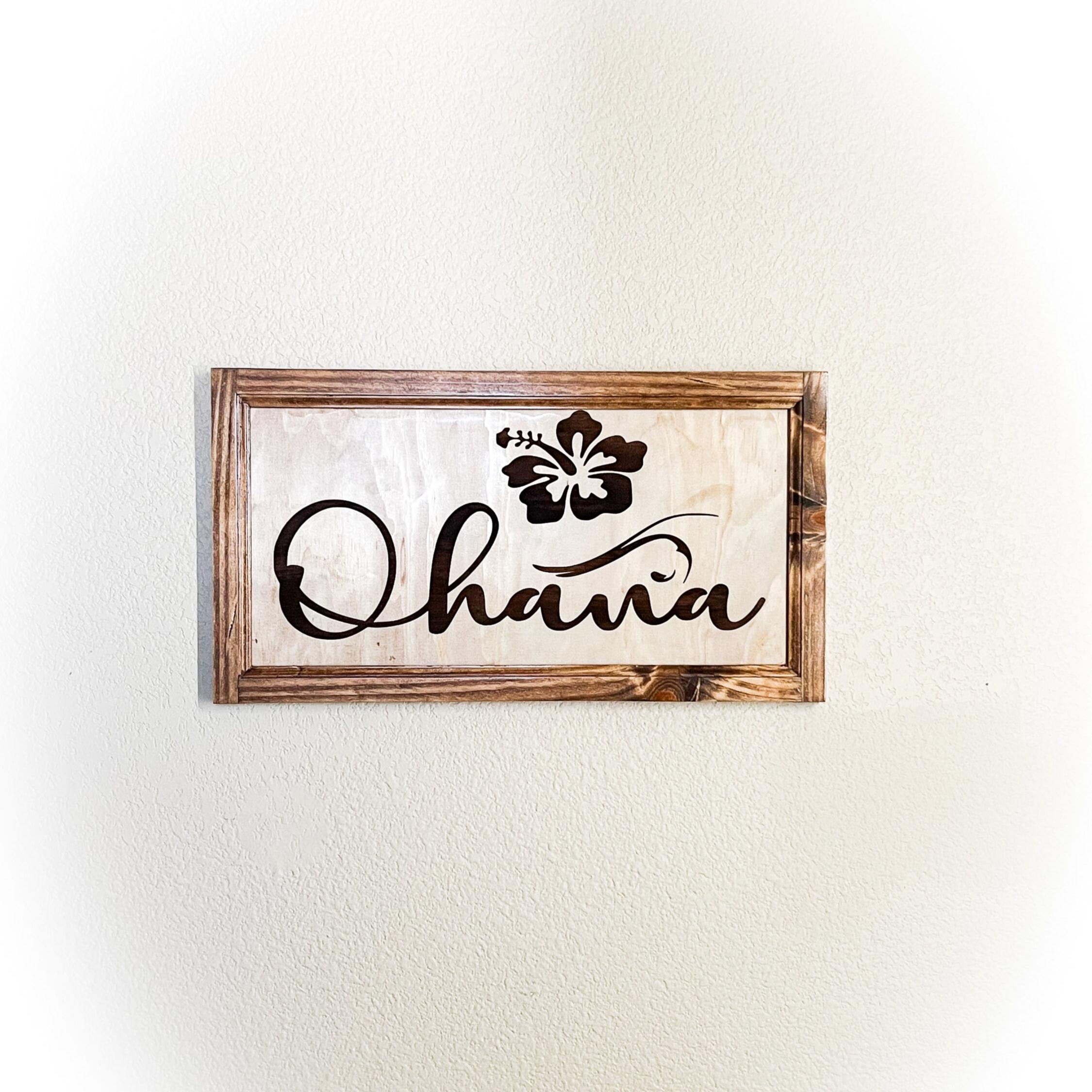 Laser Engraved Ohana Sign: Solid Wood Family Wall Decor - Etsy