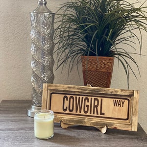 Western Street Sign, Cowgirl/cowboy Way Wood Street Sign Wall Decor ...