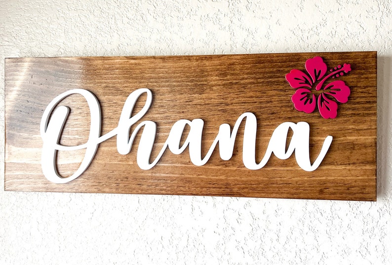 Ohana Wood Sign, Personalized Ohana Wall Sign, Ohana Sign, Hawaiian ...