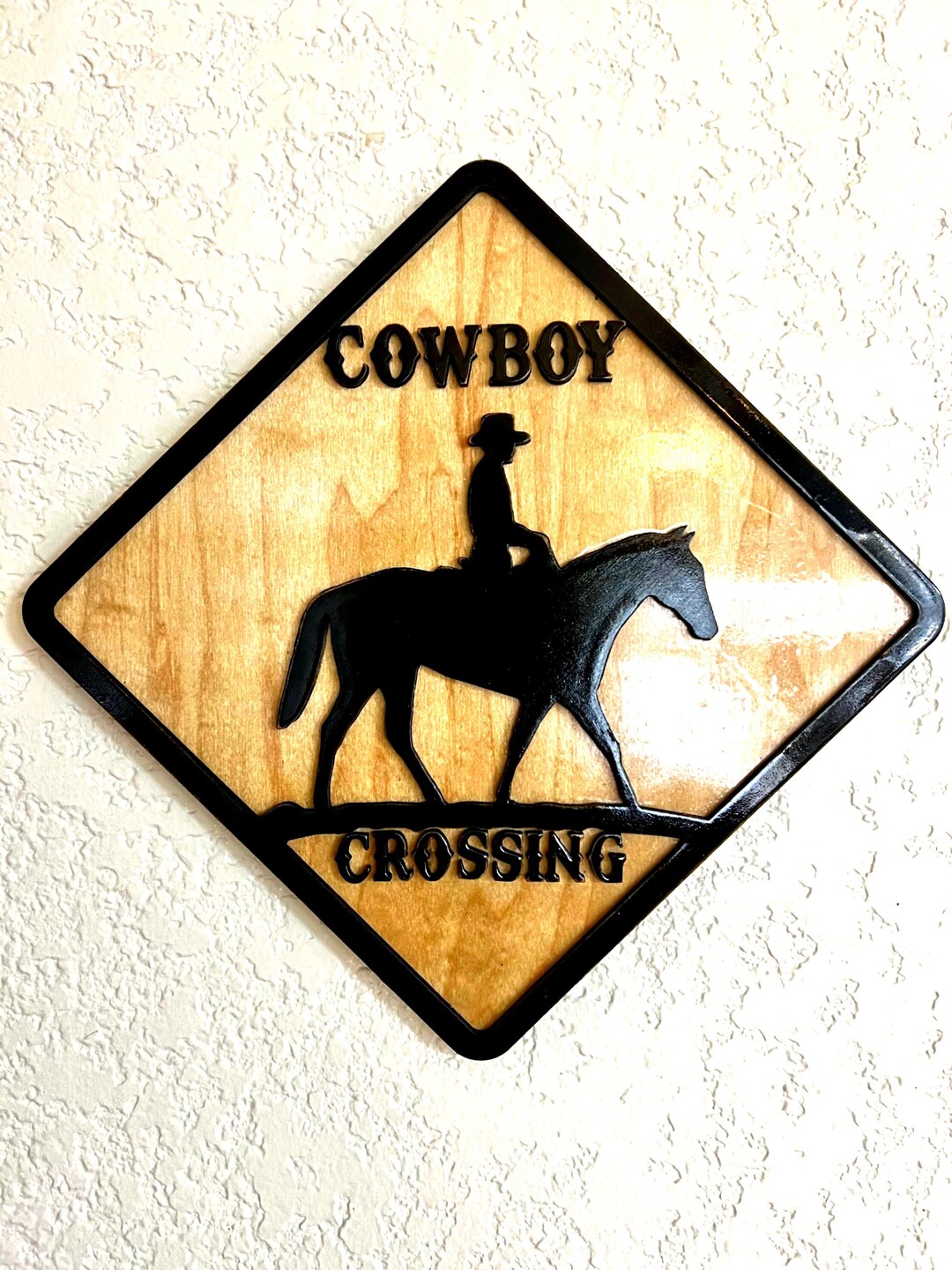 Rustic Cowboy Crossing Wood Sign: Western Decor - Etsy