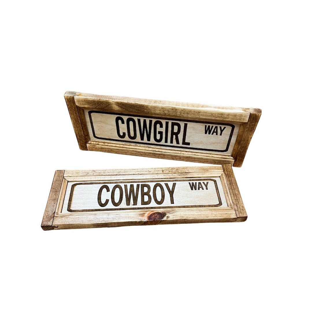 Western Street Sign, Cowgirl/cowboy Way Wood Street Sign Wall Decor ...