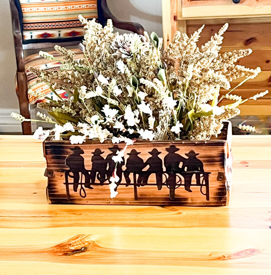 Handcrafted Rustic Wood Box, Western Cowboy Decor, Modern Farmhouse ...