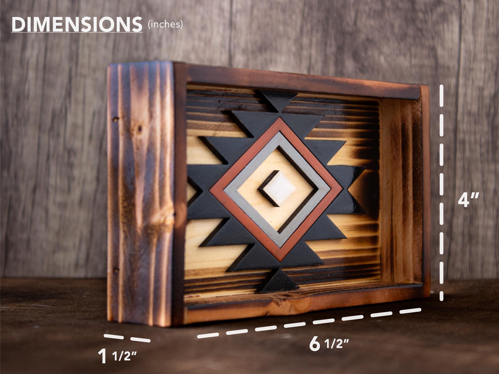 Rustic Western Shelf Sitter: Aztec Decor, Hand Painted Southwestern ...