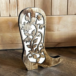 Wooden Cowgirl Boot Wall Vase: Rustic Western Home Decor - Etsy