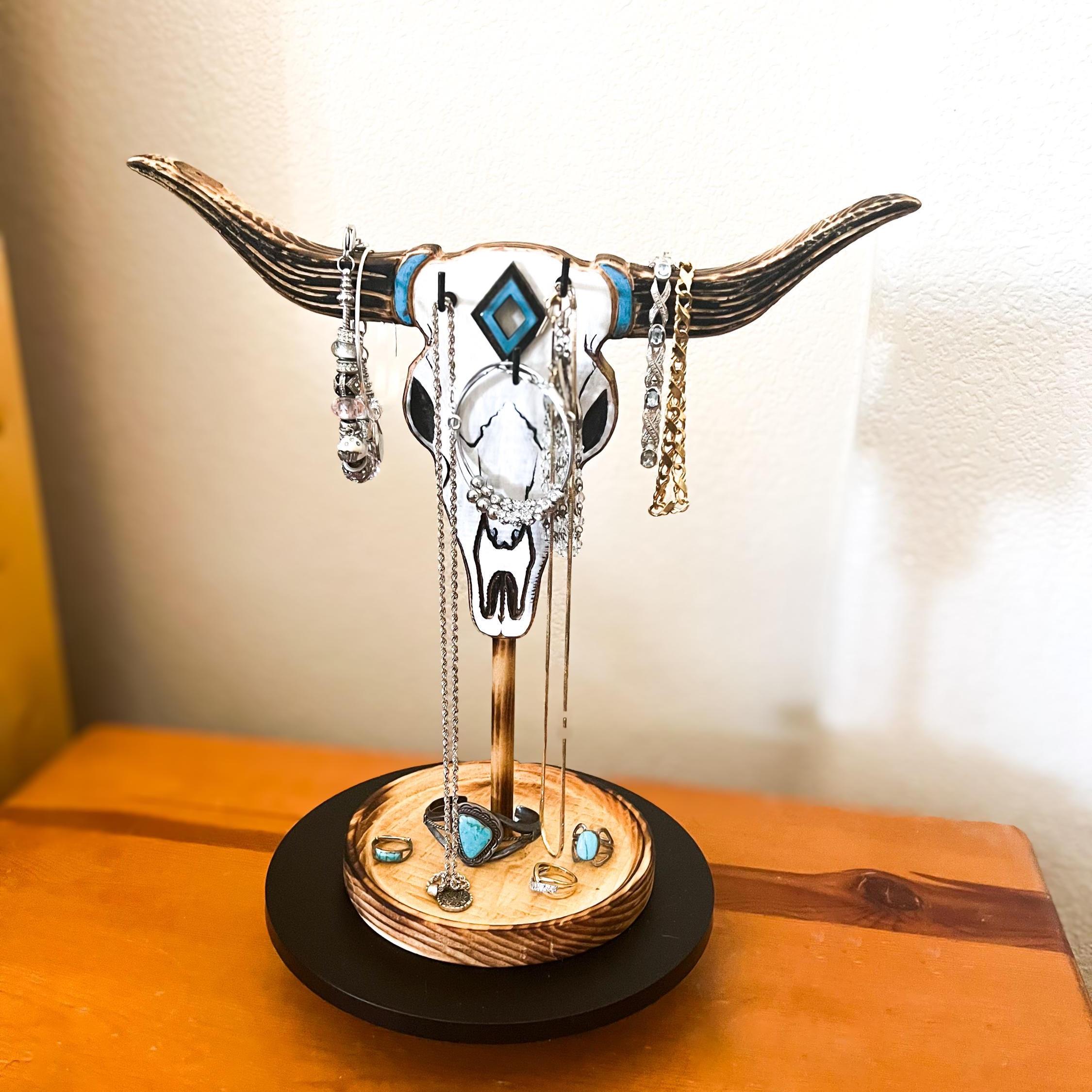 Rustic Longhorn Jewelry Stand: Western Bedroom Decor, Ring Dish - Etsy