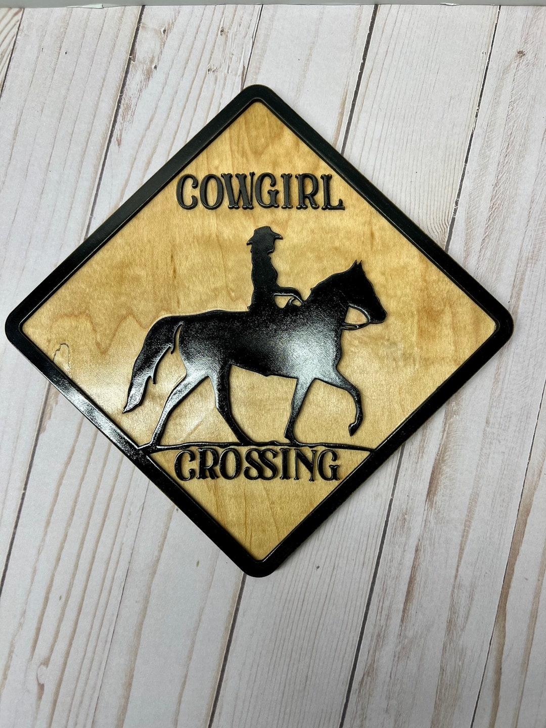 Cowgirl Decor, Cowgirl Wood Sign, Western Decor, Cowgirl Crossing Sign ...