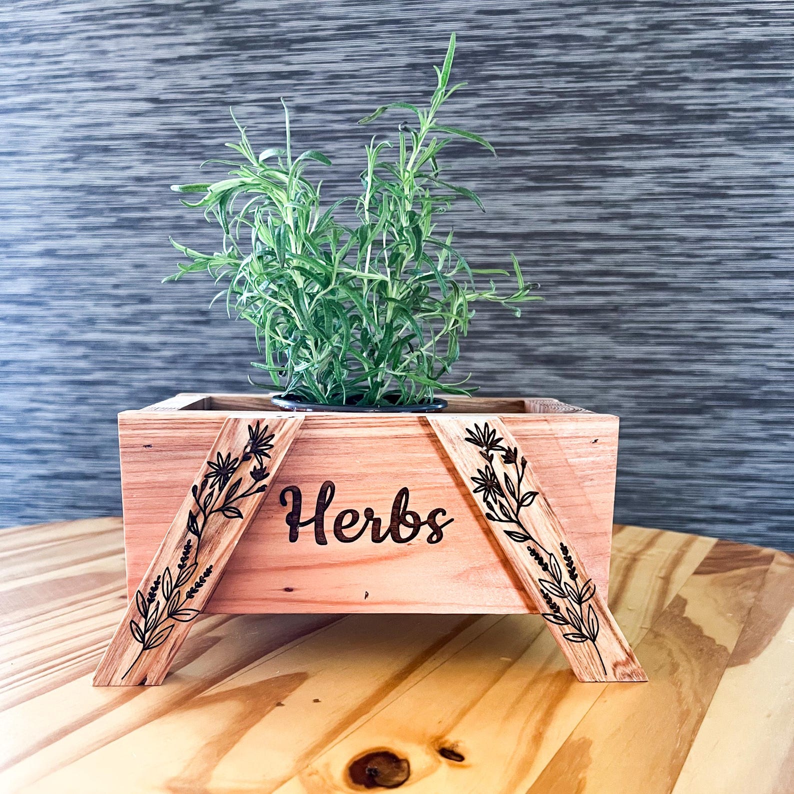 Handmade Wood Herb Planter Box: Kitchen Indoor Garden Decor - Etsy