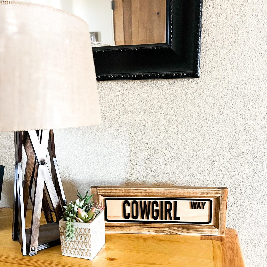 Western Cowgirl Street Sign, Western Home Decor, Cowgirl Bedroom Decor ...