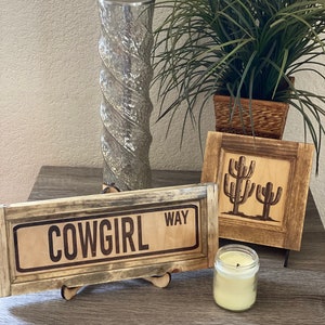 Western Street Sign, Cowgirl/cowboy Way Wood Street Sign Wall Decor ...