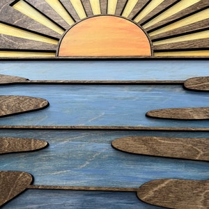 Hand Painted Sunset Wall Art, Boho Sun Decor, Sunset Framed Art, Sunset ...