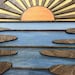 Hand Painted 3D Wood Sunset Wall Art: Boho Coastal Decor - Etsy