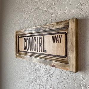 Western Street Sign, Cowgirl/cowboy Way Wood Street Sign Wall Decor ...