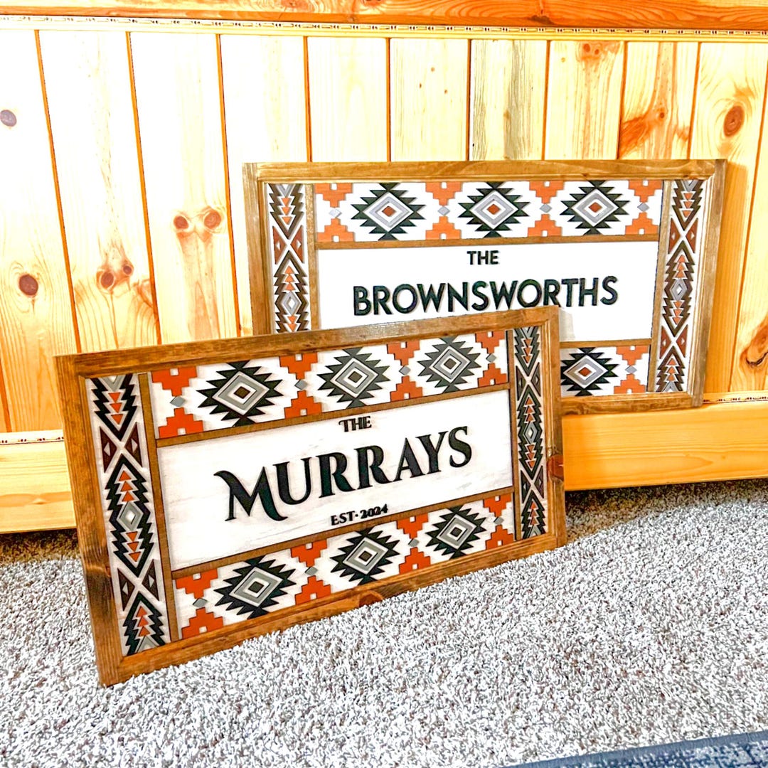 Personalized Western Last Name Sign, Rustic Wedding Gift - Etsy